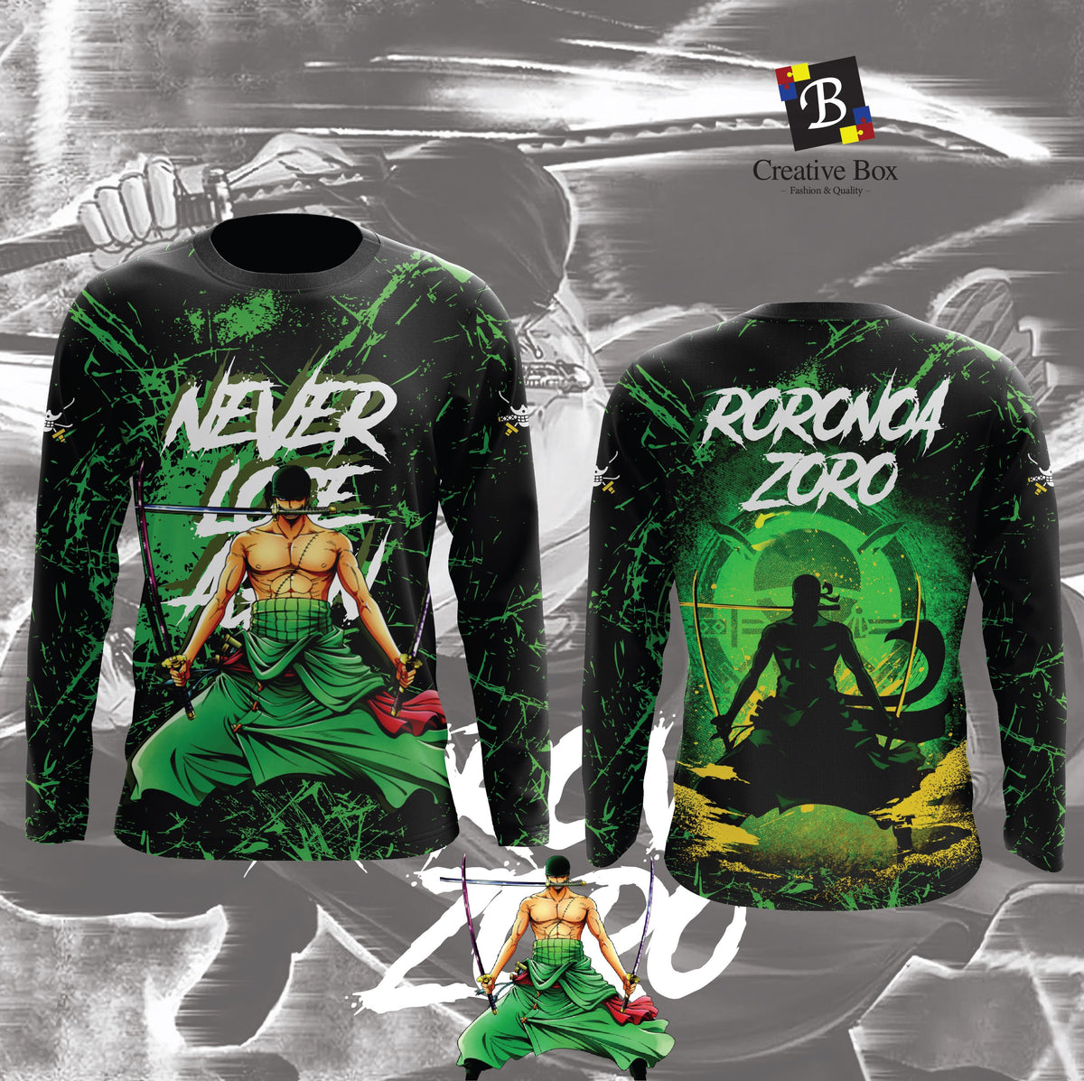 2020 Latest Design Anime Jacket and Jersey (One Piece)(ZORO) – Creative Box
